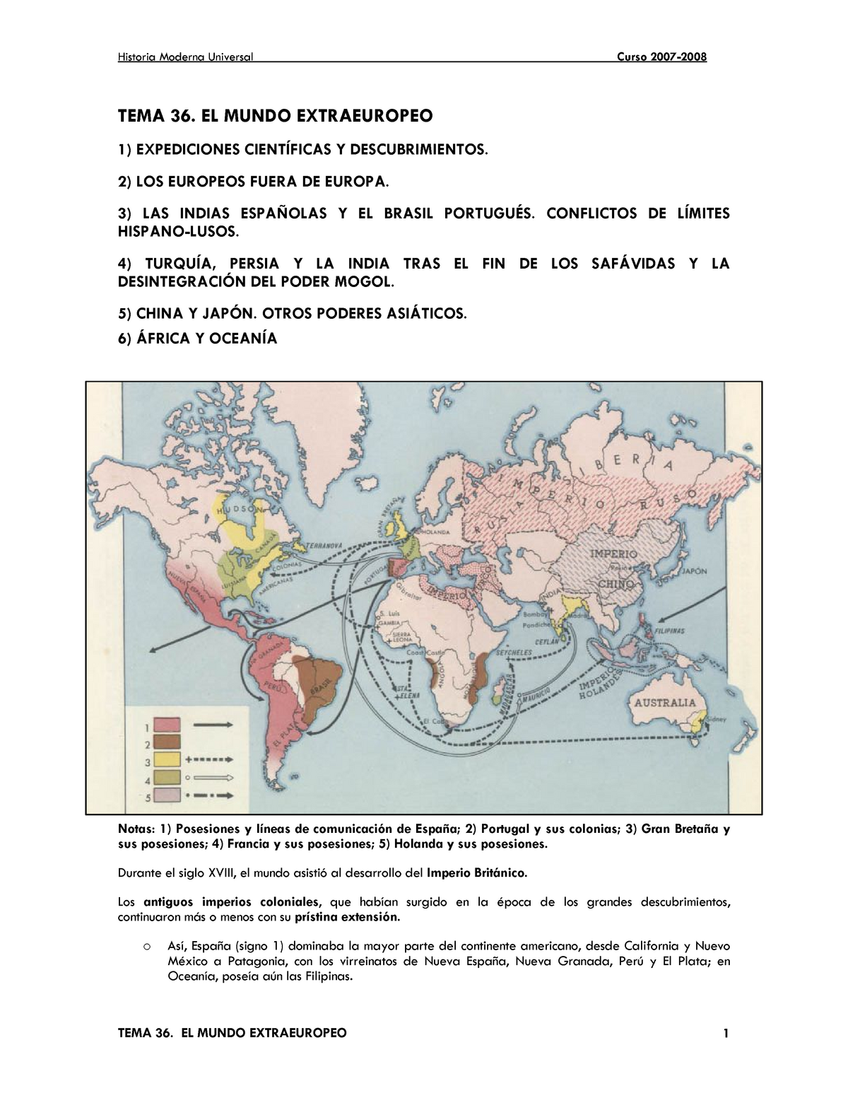 Tema 36 El Mundo Extraeuropeo Tema 36 El Mundo Extraeuropeo 1