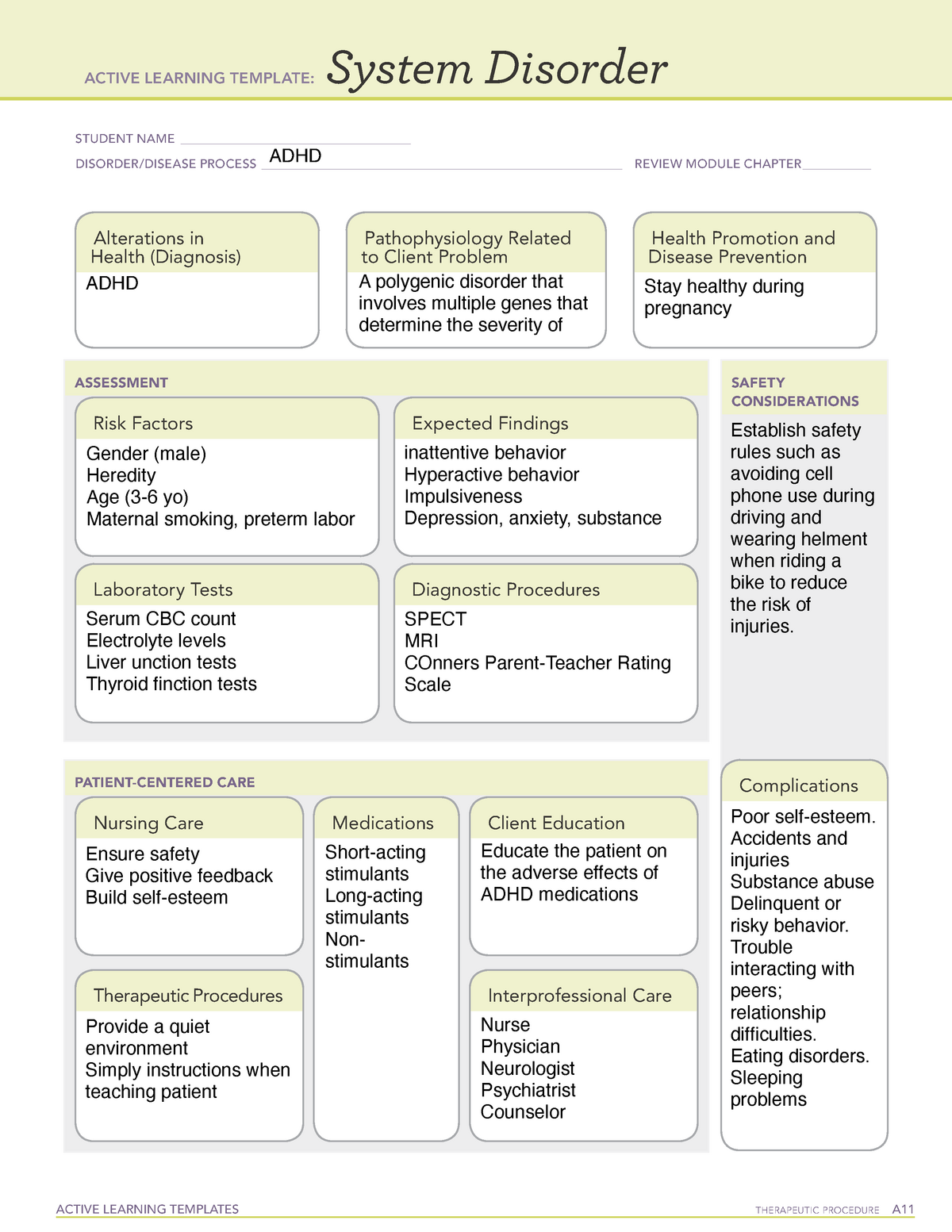 Ati System Disorder Template Example Sourcedstory