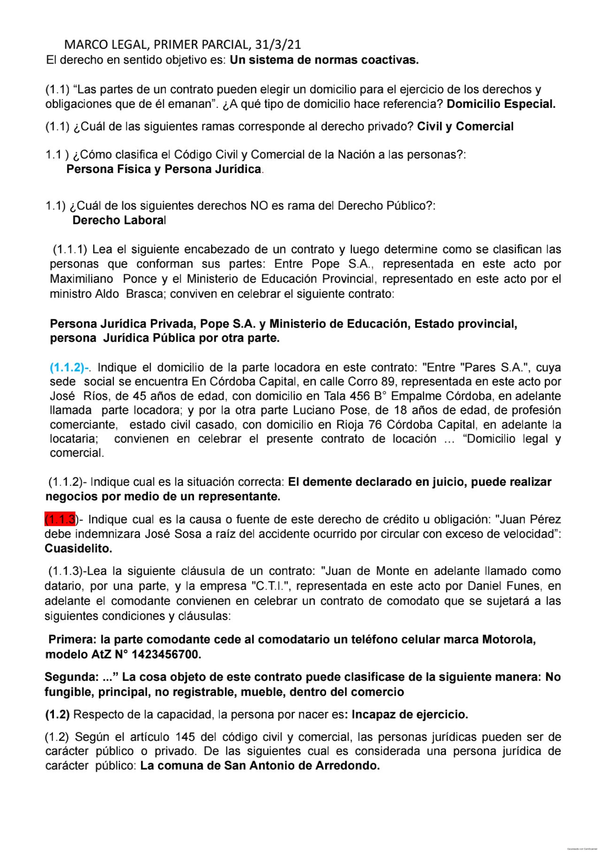 Preguntero 1er Parcial Marco Legal Marco Legal De Las Organizaciones