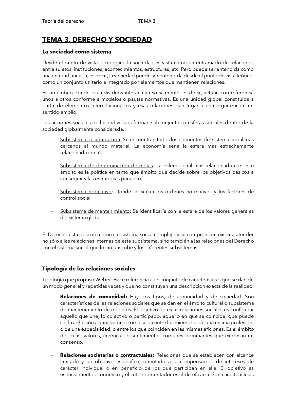 Tema 3 Derecho Y Sociedad Tema 3 Derecho Y Sociedad La Sociedad