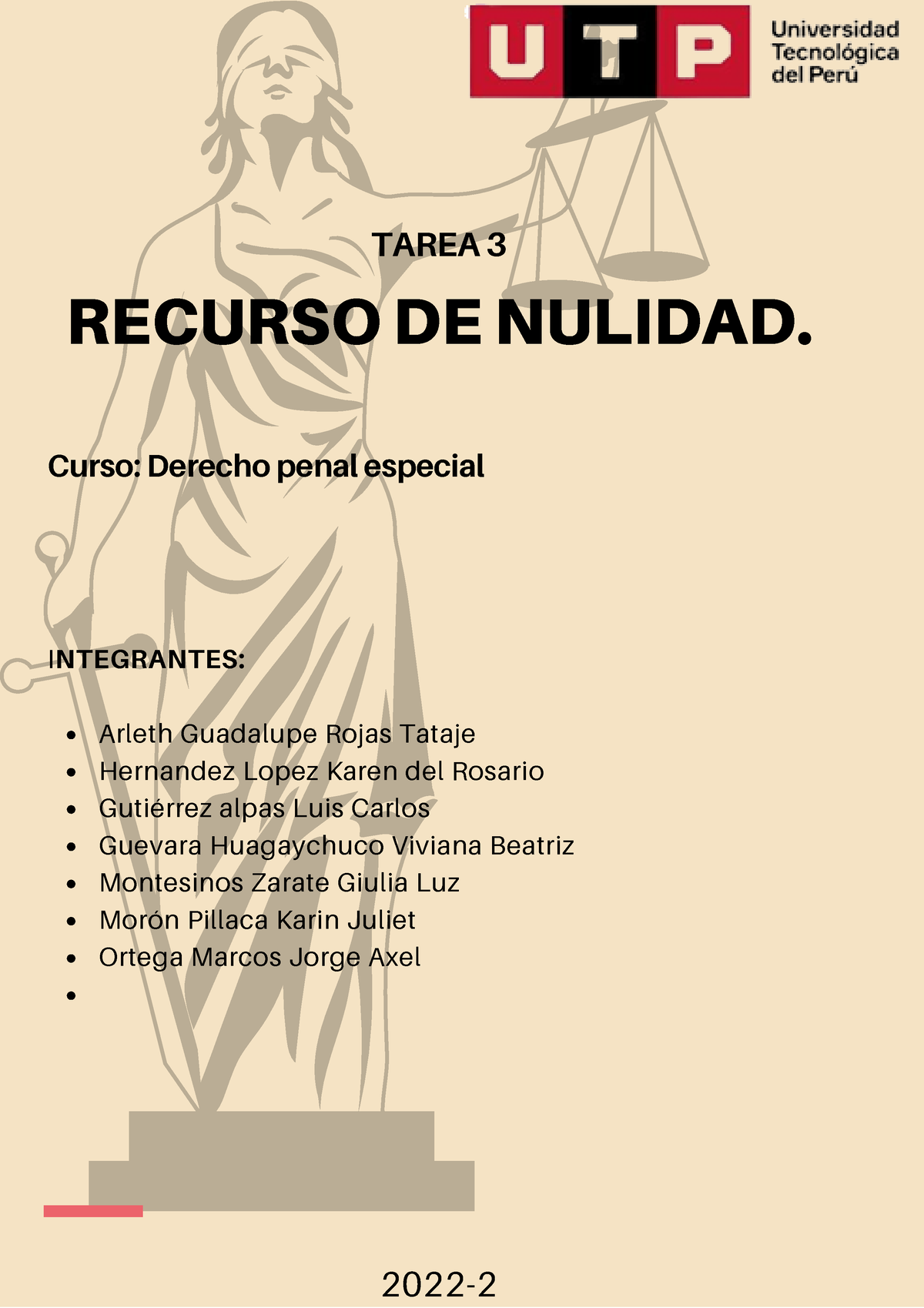 Recurso De Nulidad Recurso De Nulidad Curso Derecho Penal