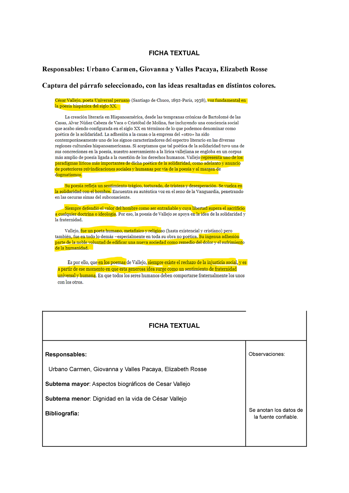 Ficha Textual Valores De Vallejo Ficha Textual Responsables Urbano