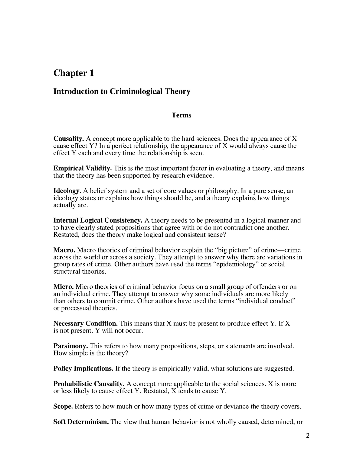 Introduction To Criminological Theory 2 Chapter 1 Introduction To