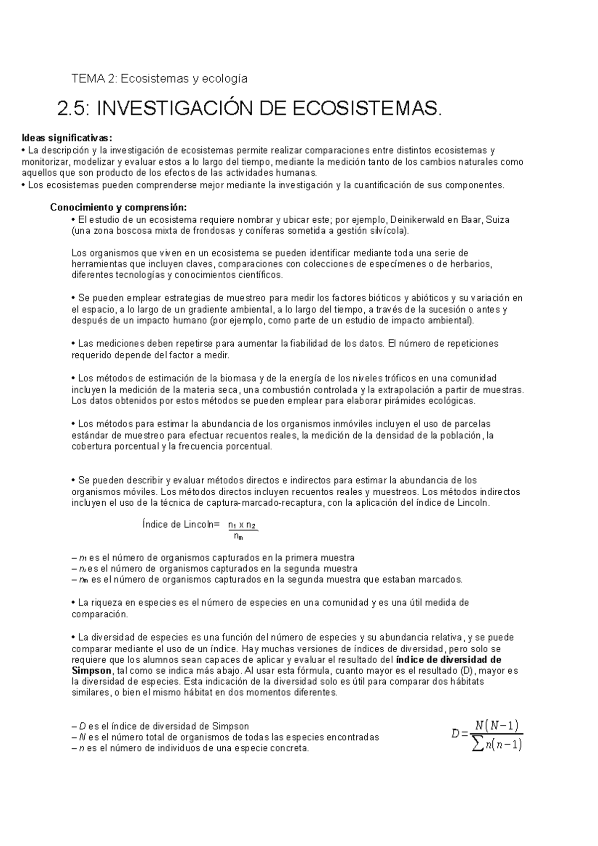 Subtema 25 Investigación De Ecosistemas Tema 2 Ecosistemas Y