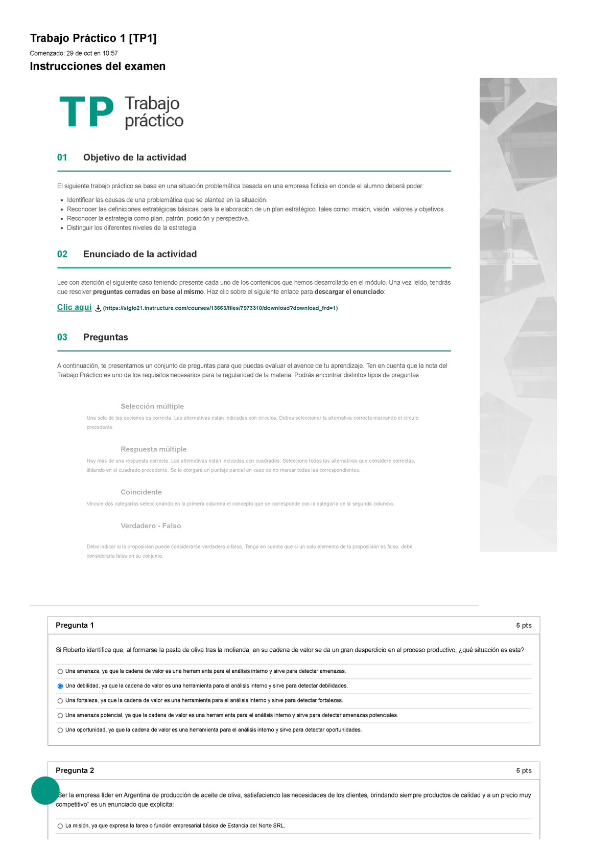 Examen Trabajo Práctico 1 Tp1 90 Estrategia 1 Trabajo