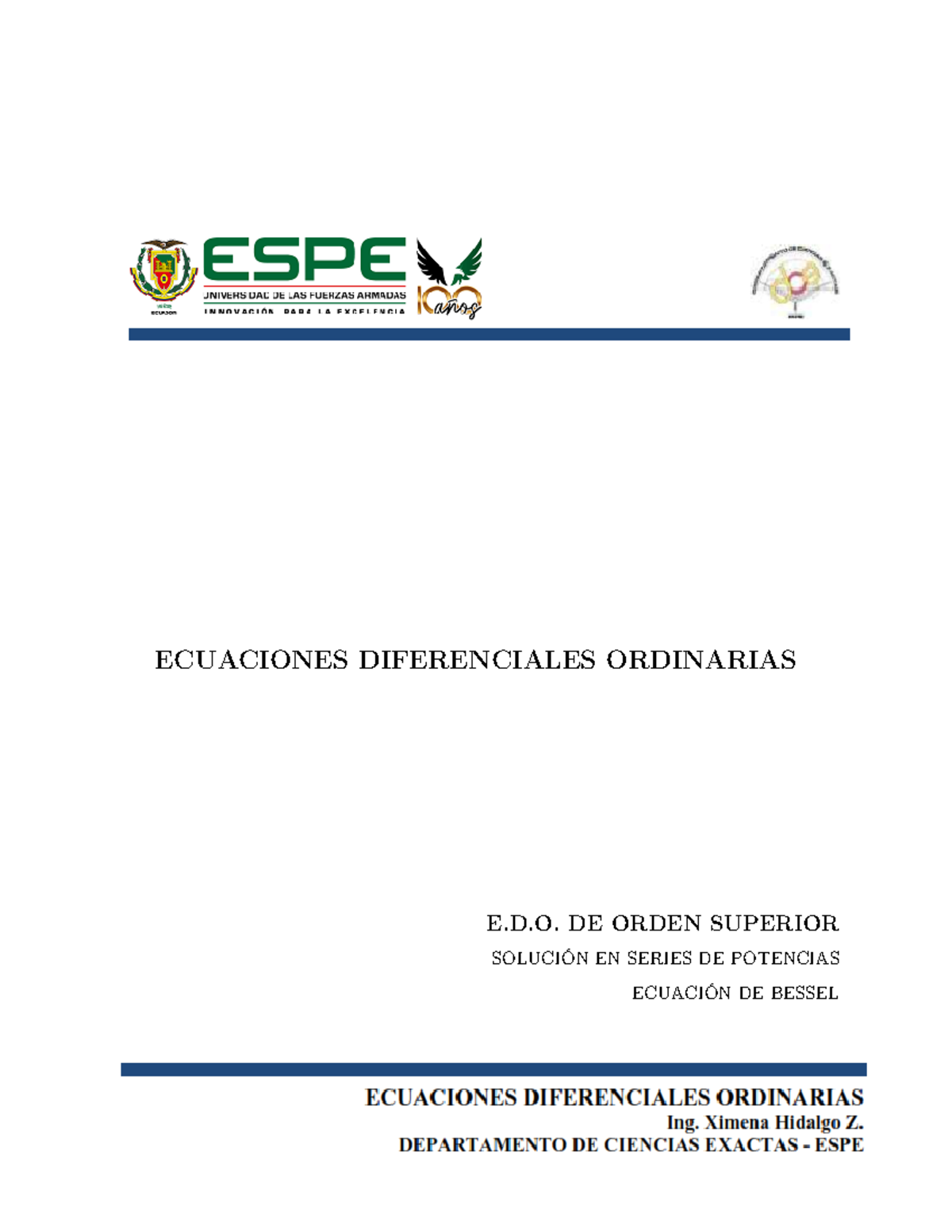 C3 3p Bessel Edo Ecuaciones Diferenciales Ordinarias Ed De Orden