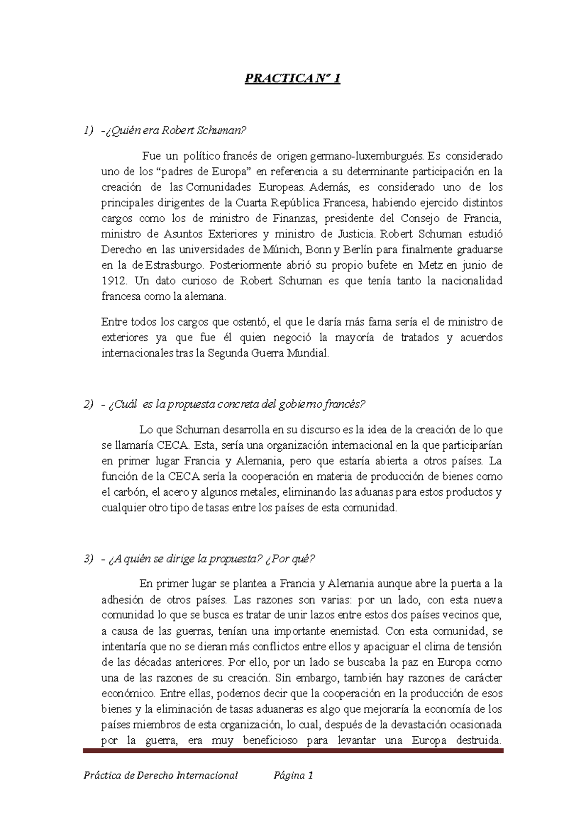 Práctica Nº1 Práctica Derecho De La Ue Facultad Derecho Us Practica