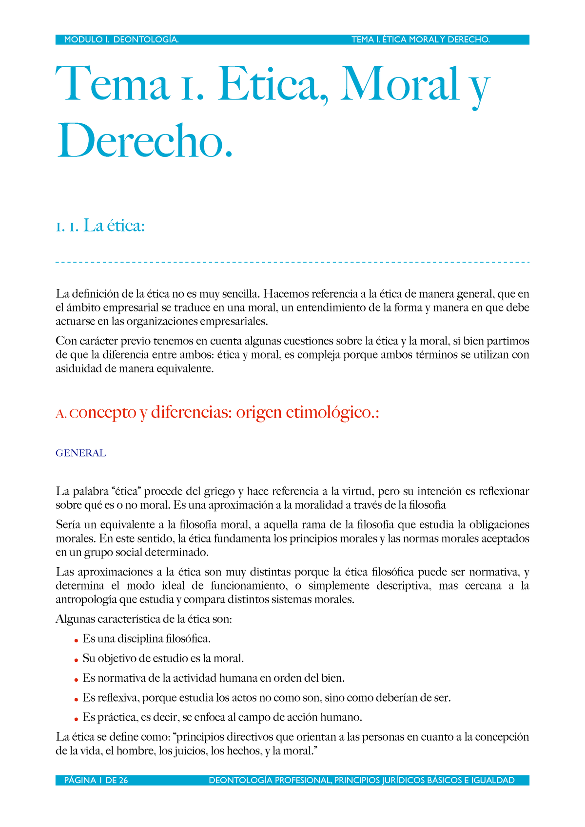 Tema 1 Apuntes Resumidos Tema 1 Etica Moral Y Derecho 1 1 La