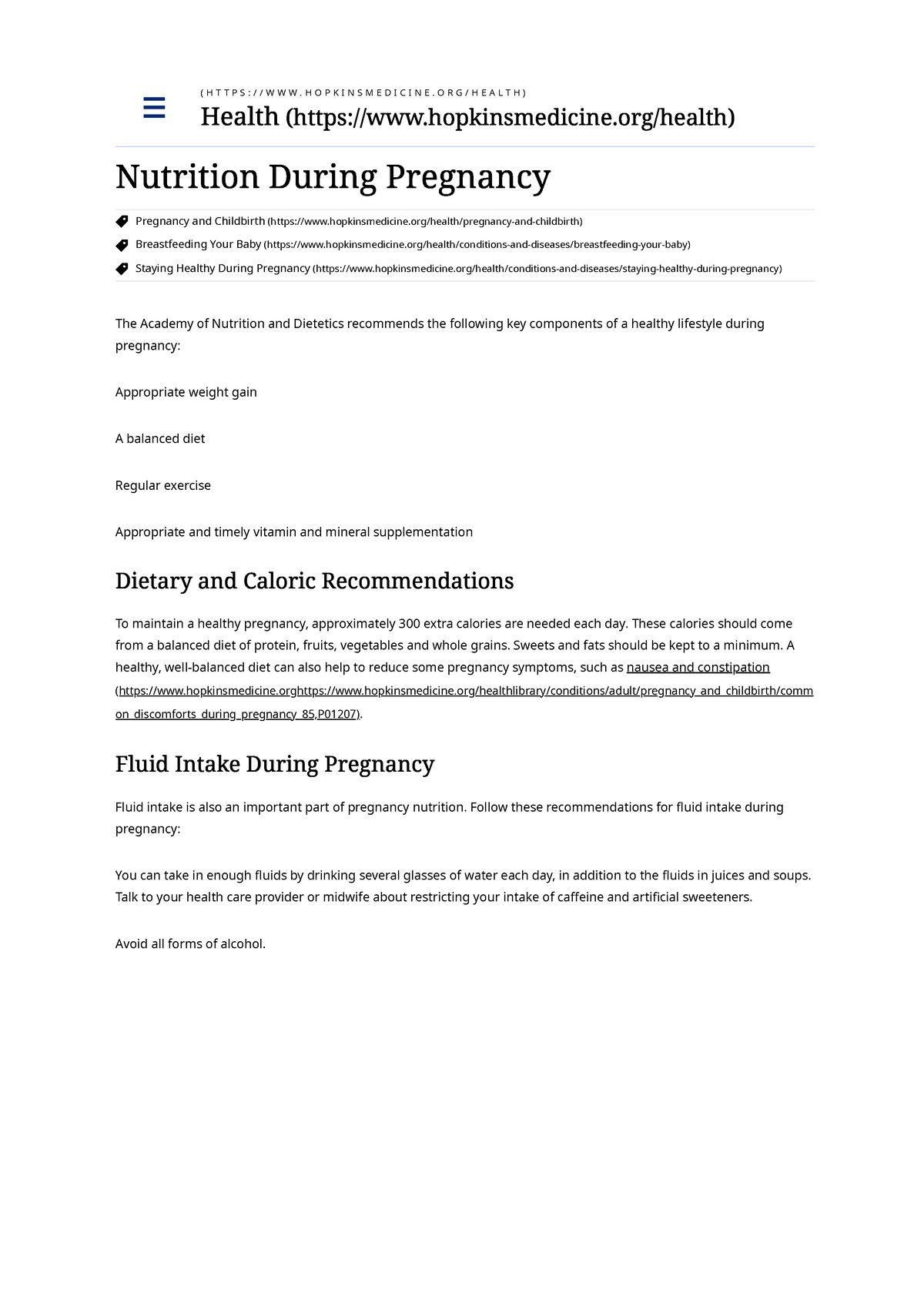 Nutrition During Pregnancy Johns Hopkins Medicine Nutrition During