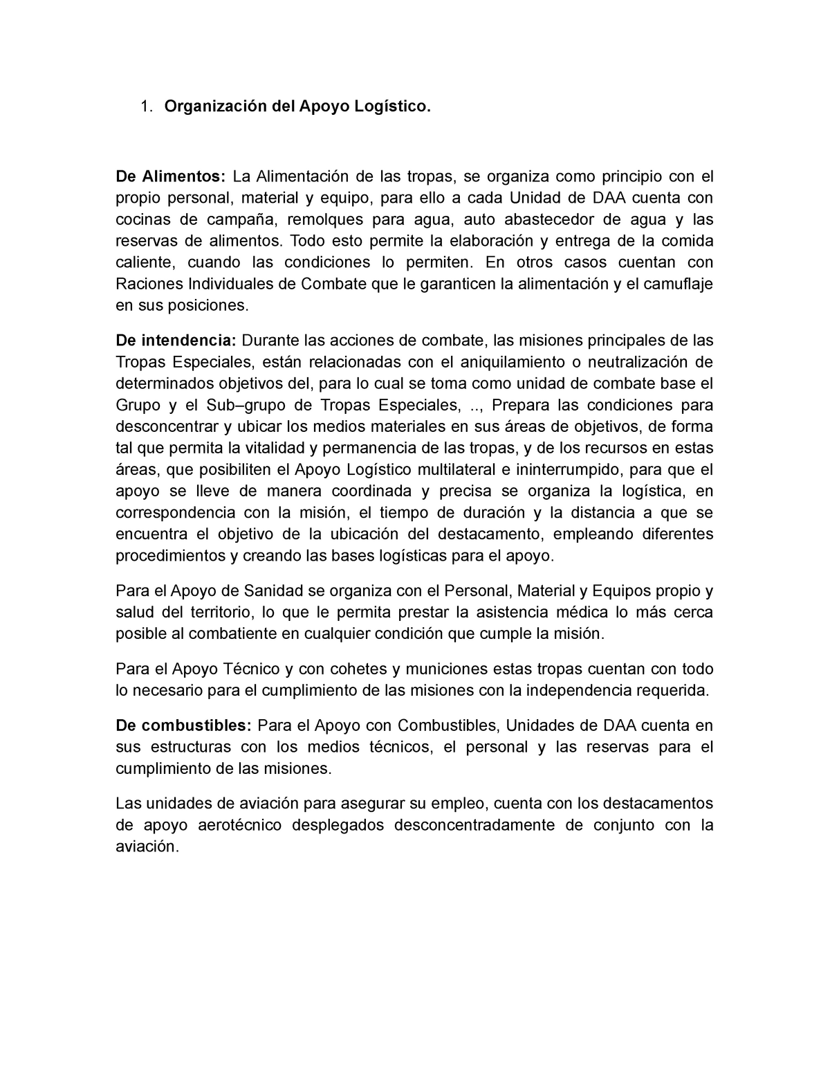 Organización Del Apoyo Logístico De Alimentos La Alimentación De Las