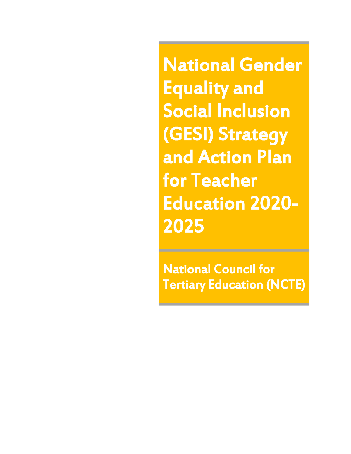 Gender Equality And Social Inclusion Gesi Strategy And Action Plan