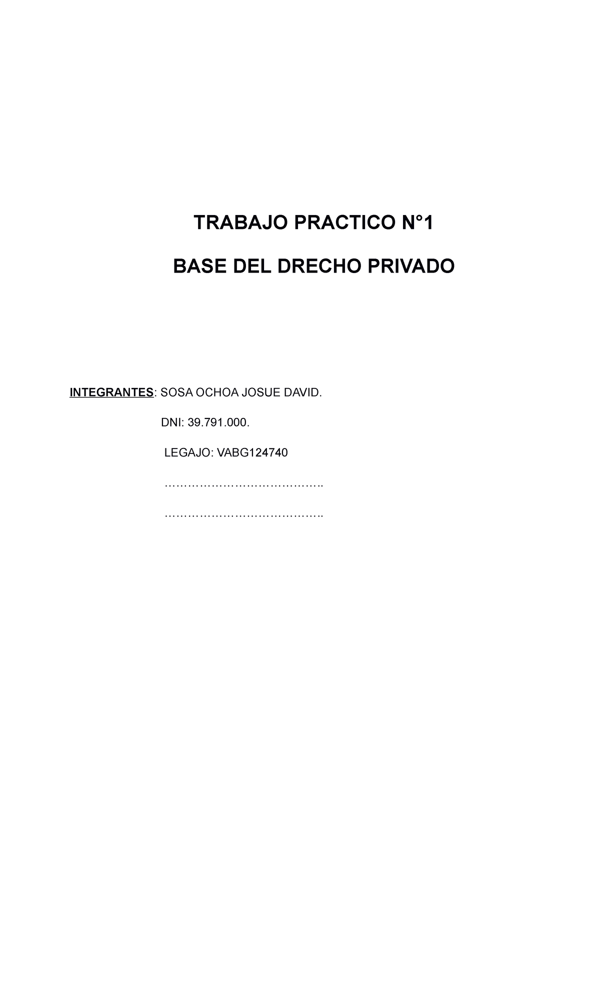 Trabajo Practico N1 Bases Del D Privado 1 Parte General Trabajo