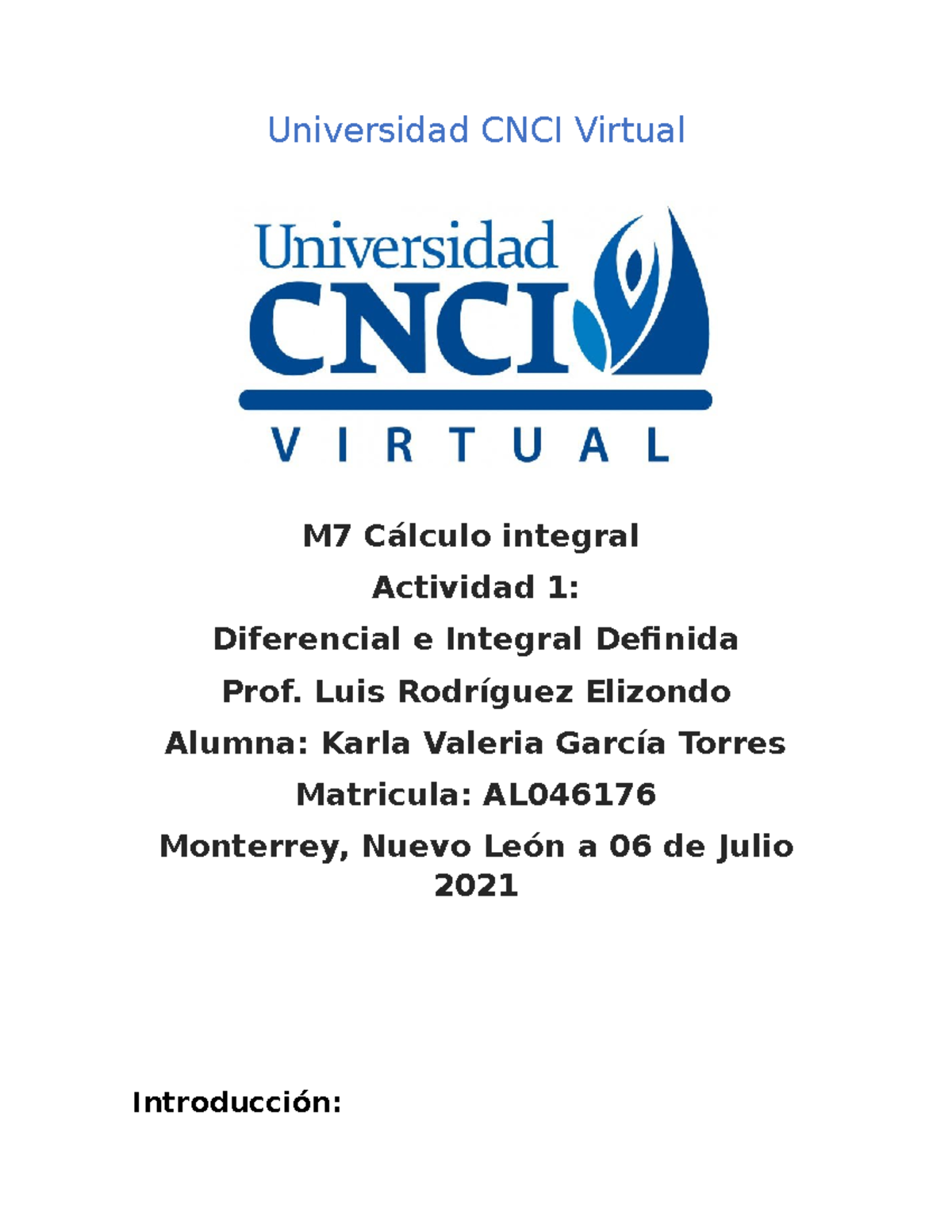 Actividad 1 Calculo Integral Universidad Cnci Virtual M7 Cálculo