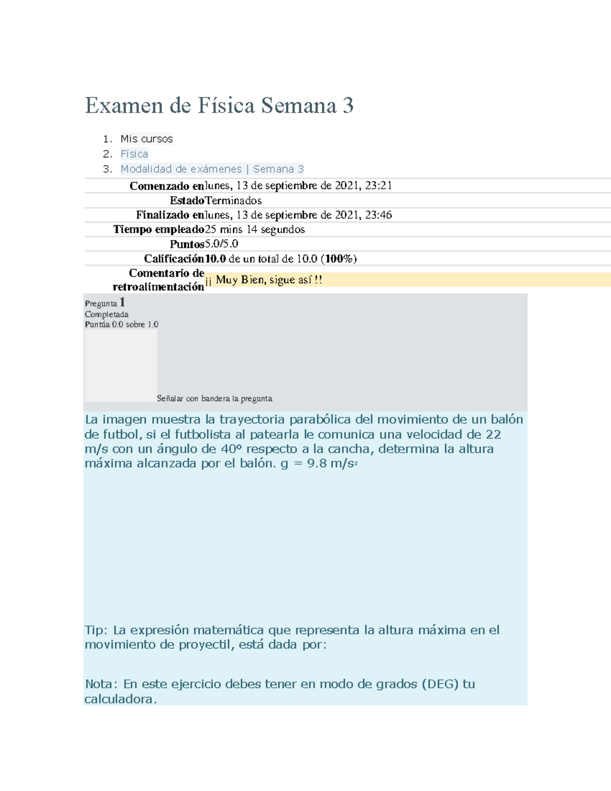 Examen Física Semana 3 Utel 2021 Examen De Física Semana 3 Mis Cursos