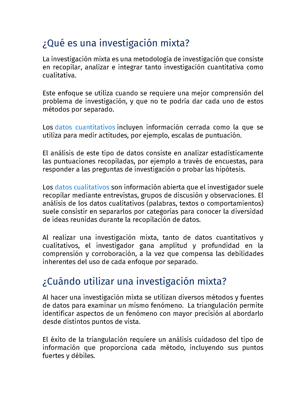 Qué Es Una Investigación Mixta ¿qué Es Una Investigación Mixta La