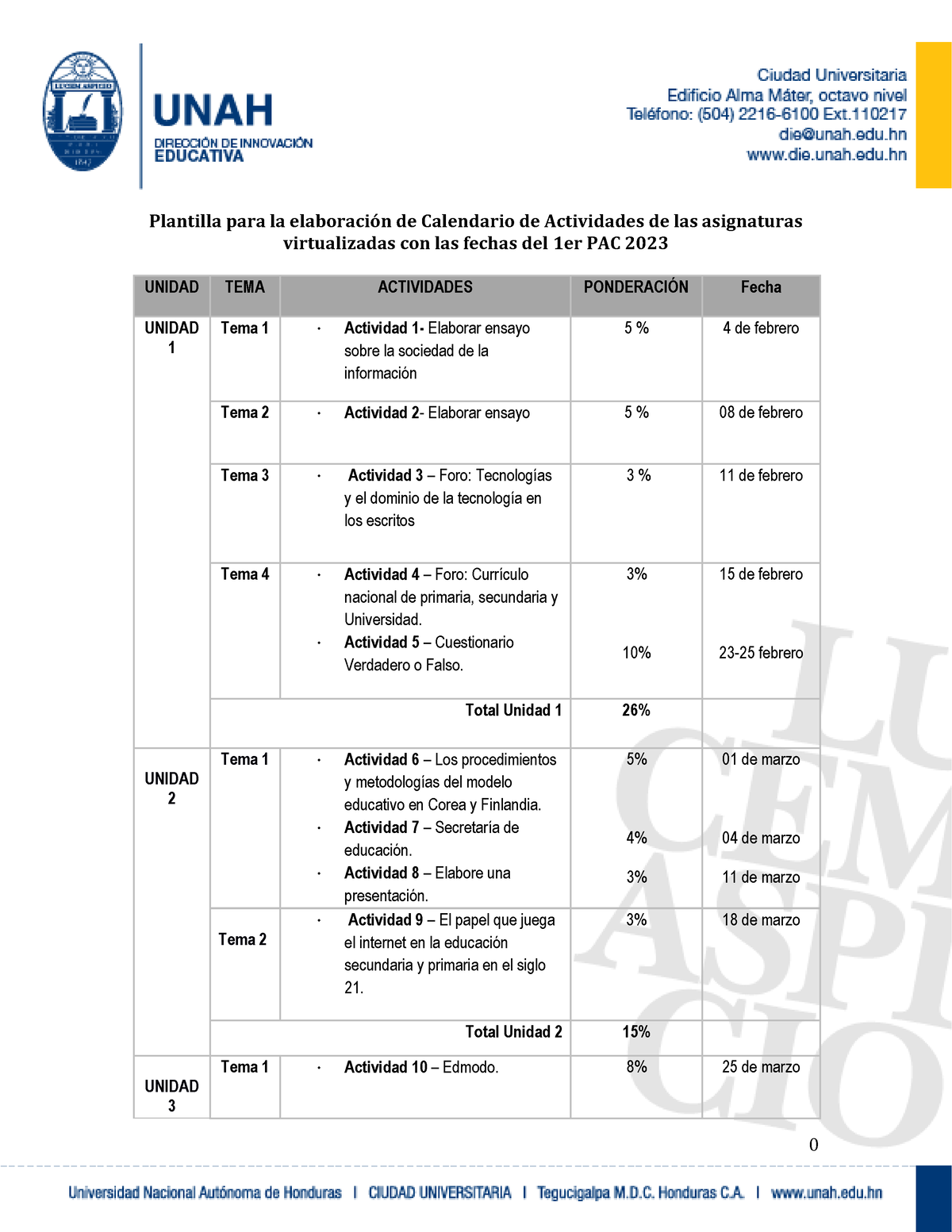 Calendario Informatica Aplicada A La Educacion Plantilla Para La Hot