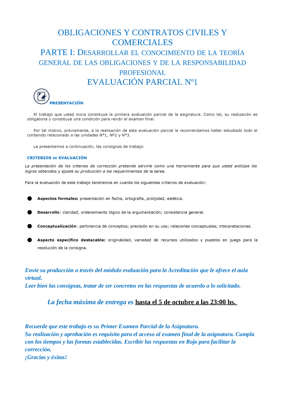 Parcial 1 Obligaciones Obligaciones Y Contratos Civiles Y Comerciales