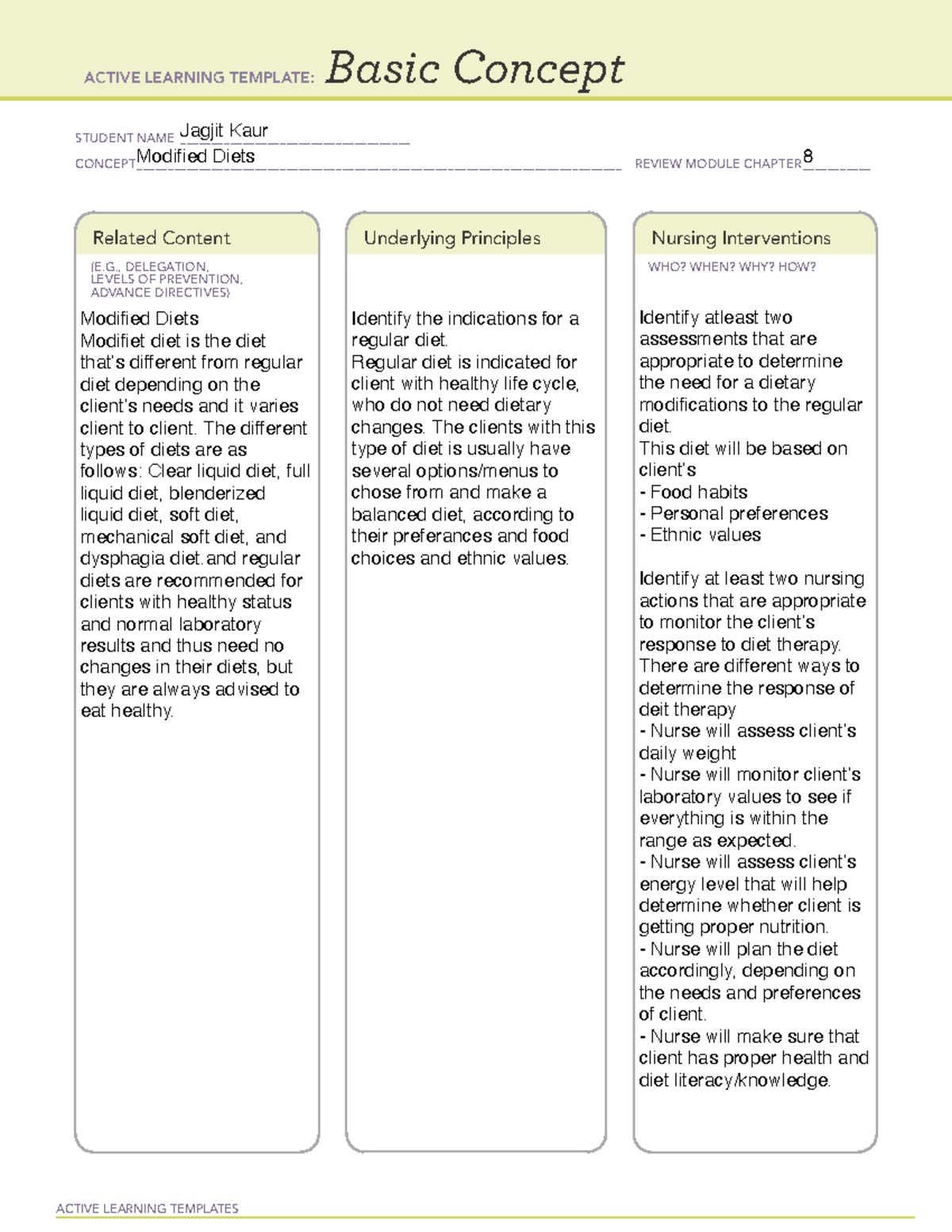 Basic Concept Ati Nutrition Docx Active Learning Temp