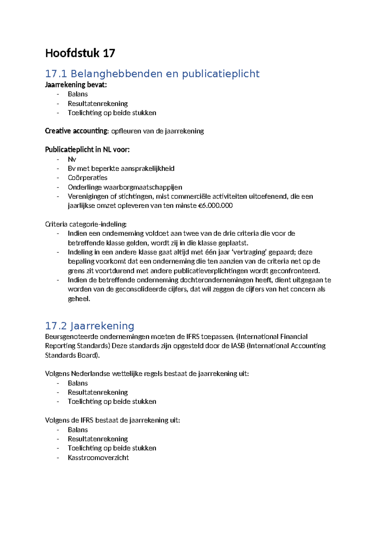 Samenvatting Financial Accounting Tentamenweek 1 H4 H17 Tm H21