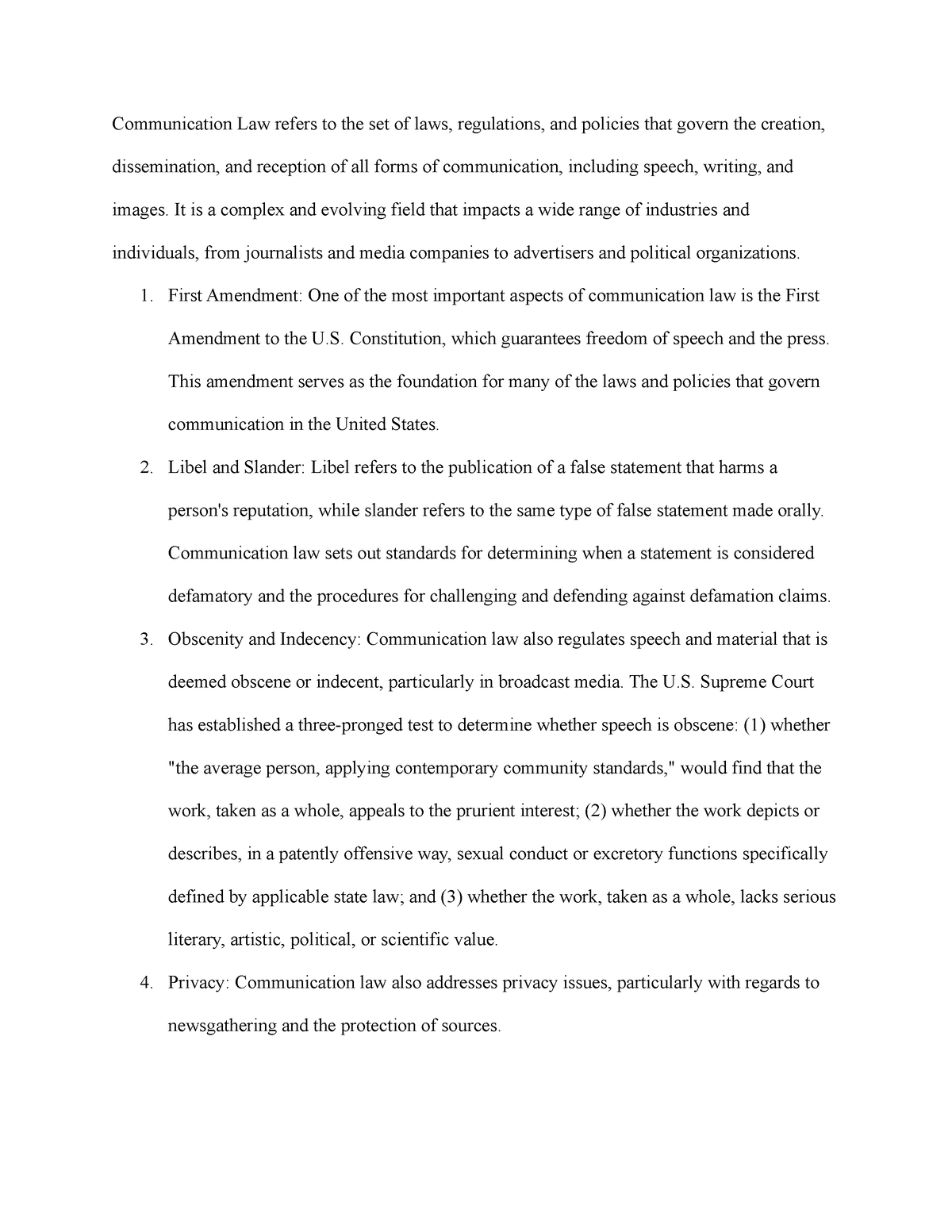 Communications Laws Notes Part 1 Communication Law Refers To The Set