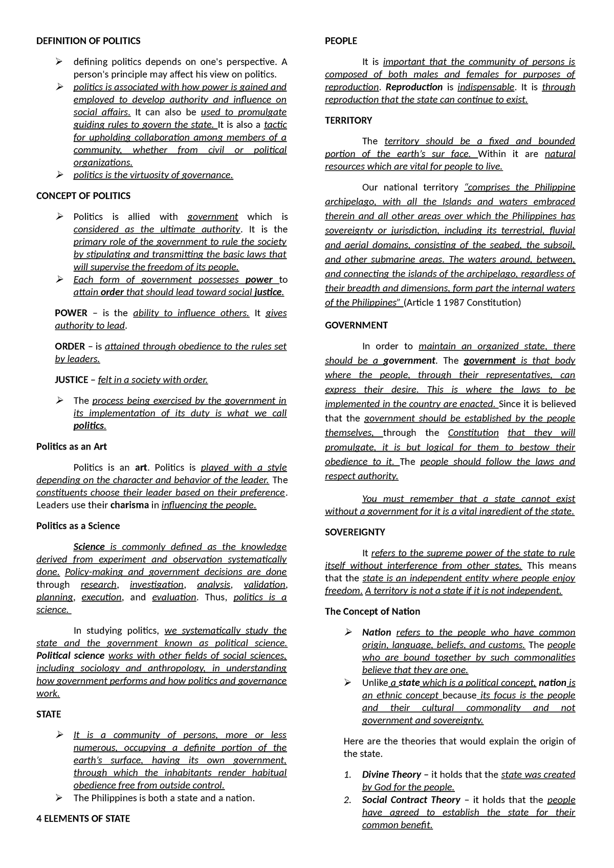 Ucsp 2nd J 1st Lesson Ucsp To Definition Of Politics Defining