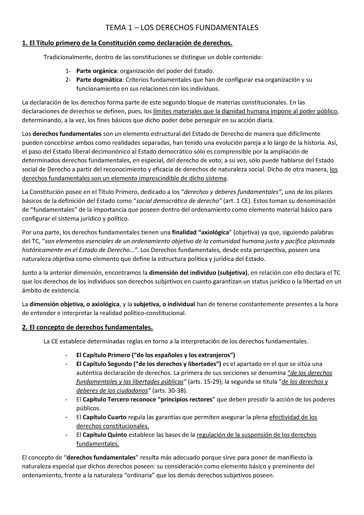 Constitucional Iii Pdf Entero Apuntes Tema 1 Los Derechos