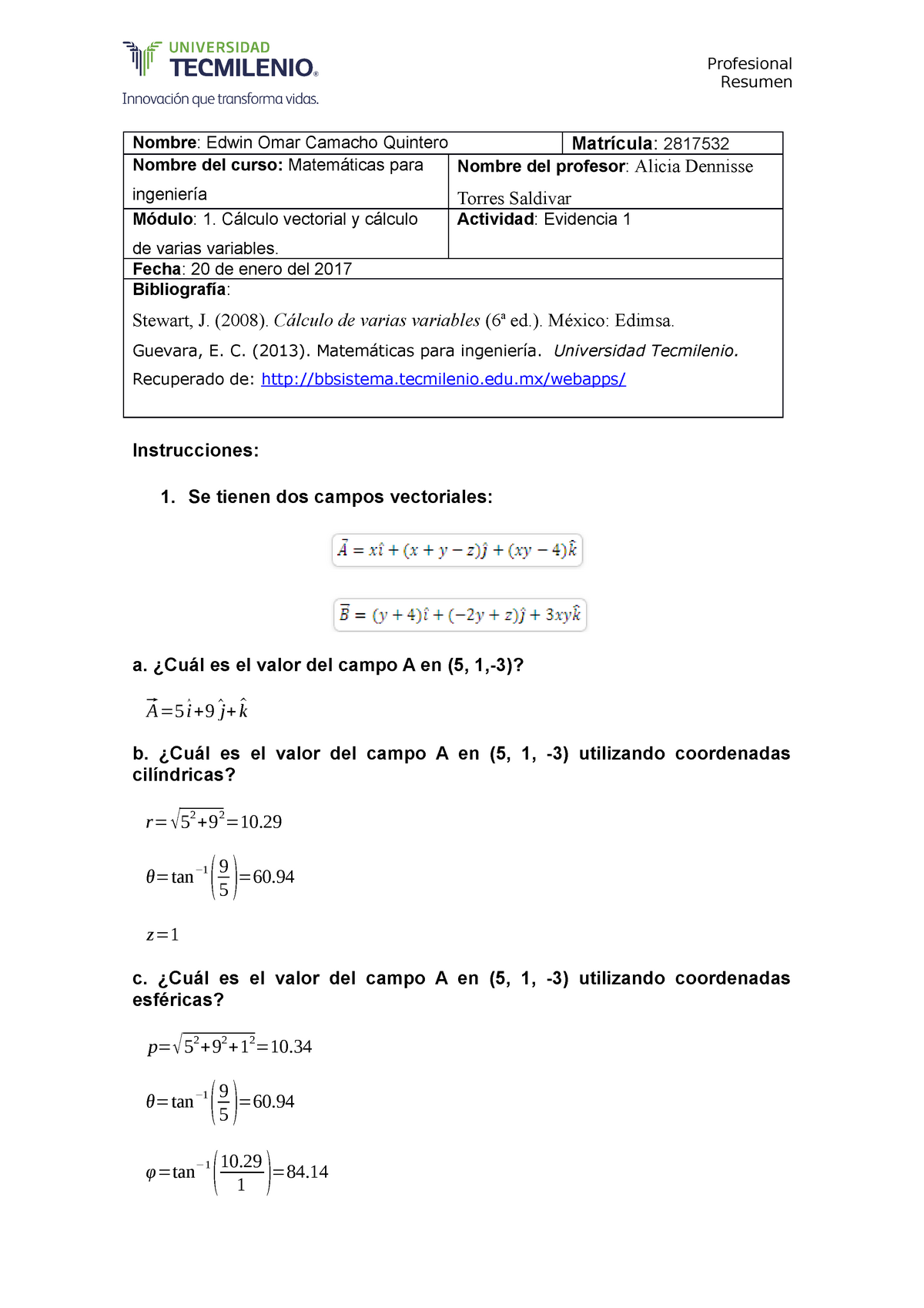 Evidencia 1 Matemáticas Para Ingeniería Profesional Resumen Nombre