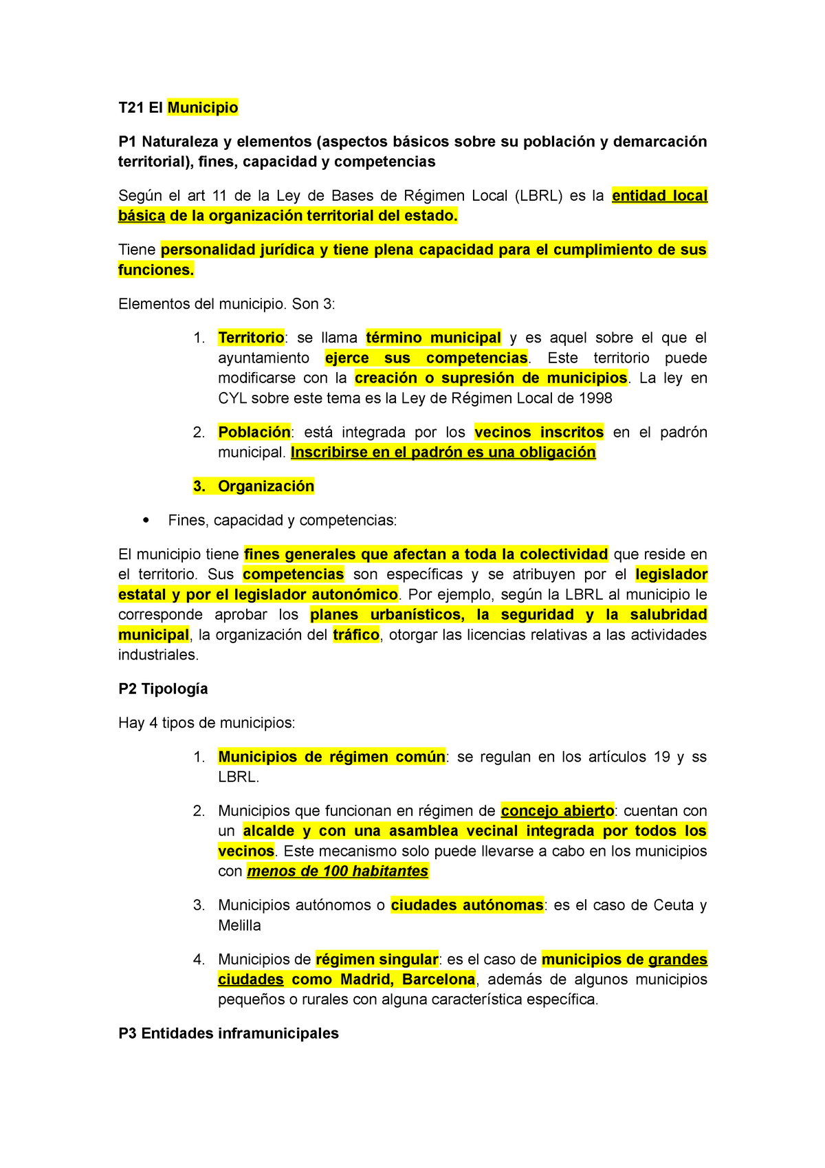 Schlagen Nichts Netz El Municipio Organización Y Competencias Lesen