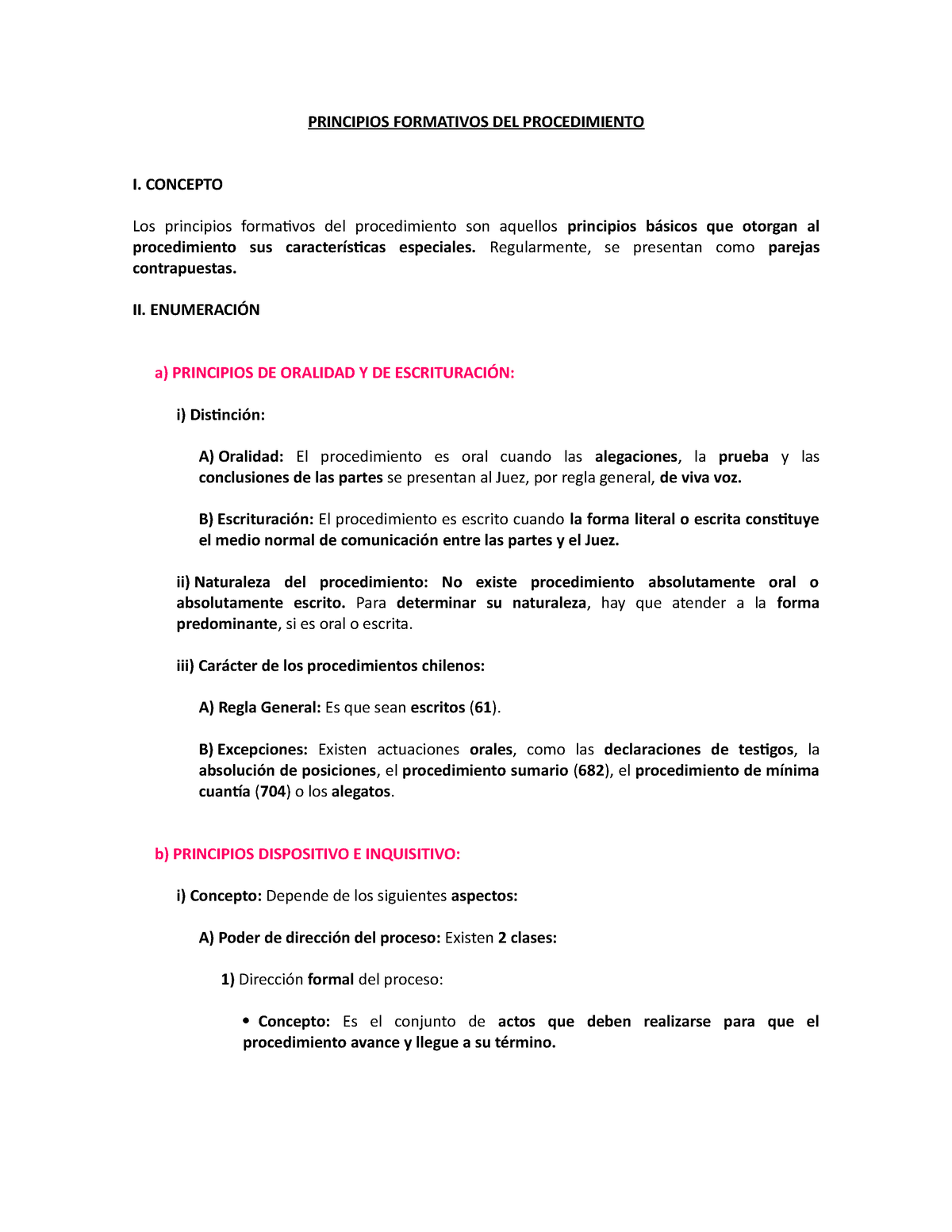 Principios Formativos Del Procedimiento Principios Formativos Del