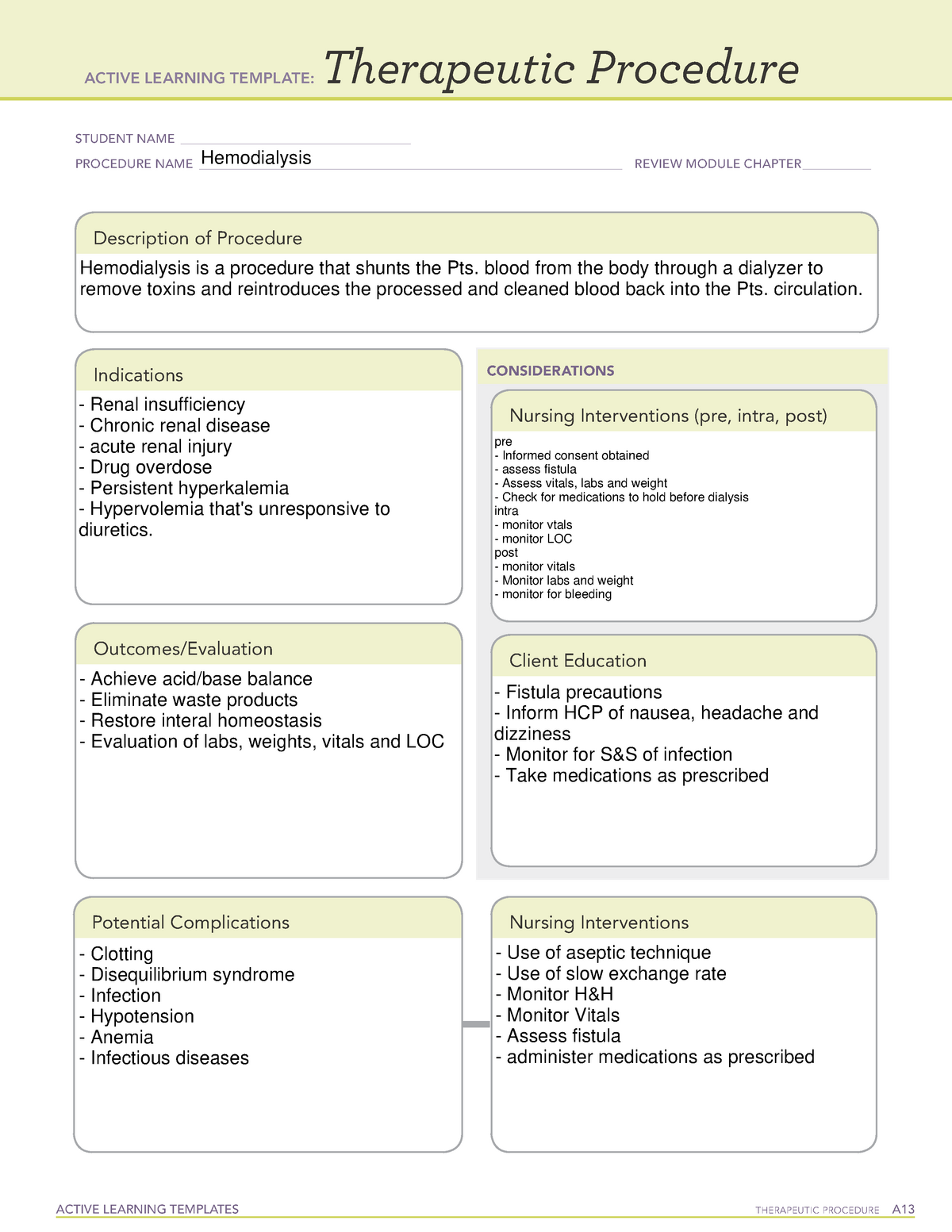 Ati System Disorder Template Blank