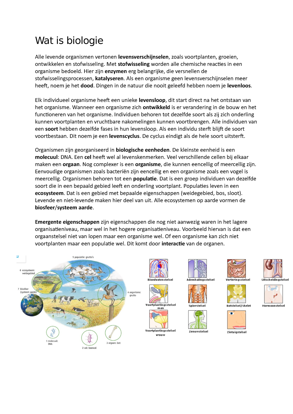 H1 Inleiding Biologie V4 Wat Is Biologie Alle Levende Organismen