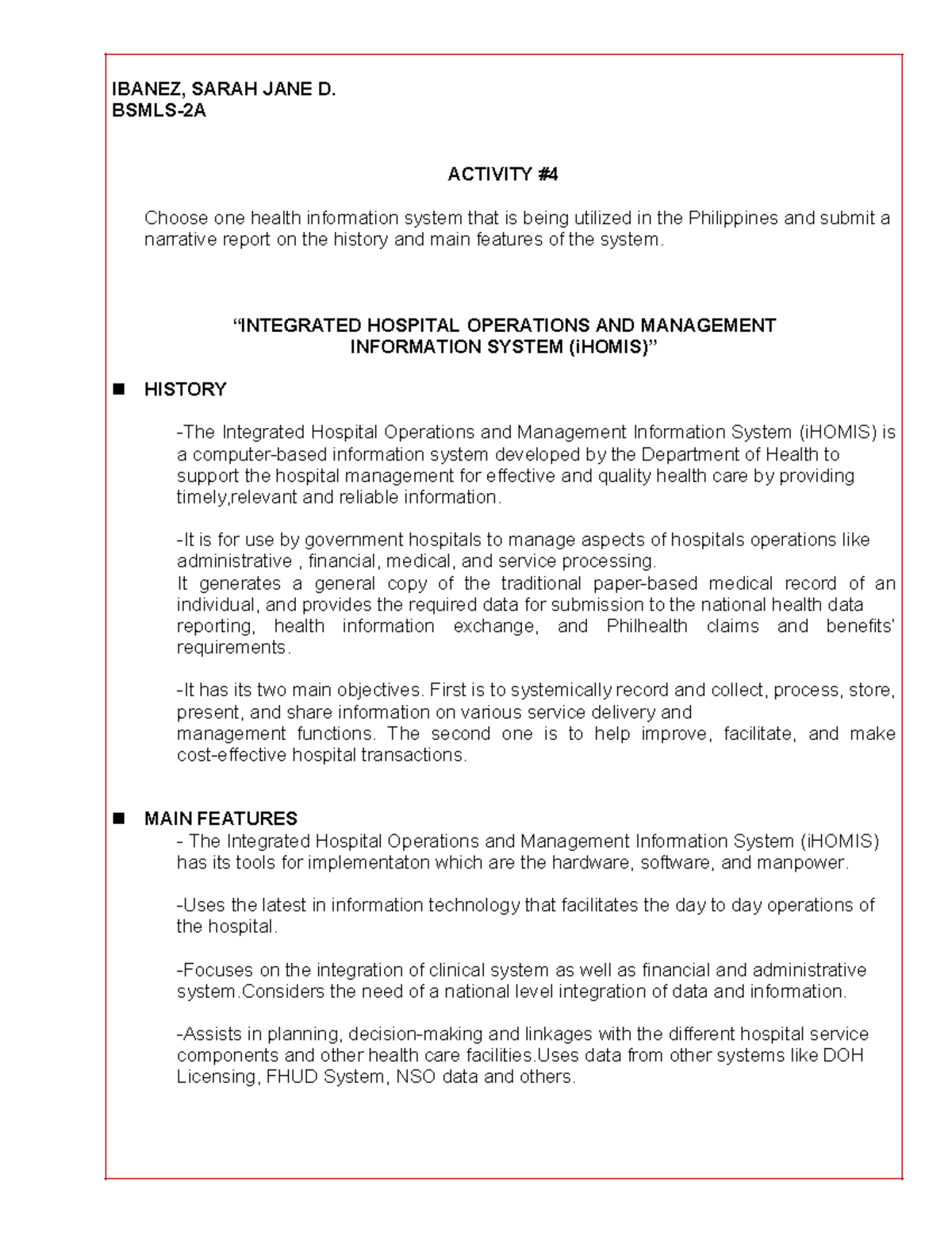 Integrated Hospital Operations And Management Information System I