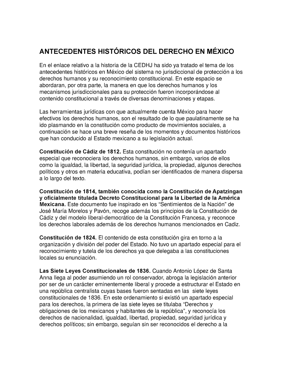 Antecedentes Históricos Del Derecho En México Antecedentes HistÓricos
