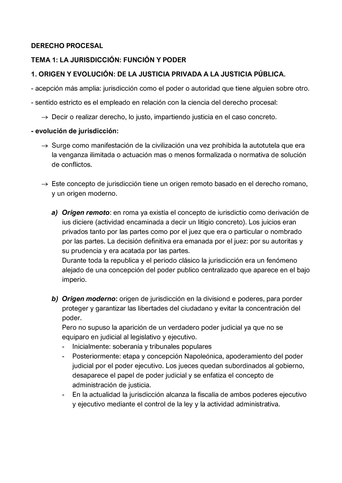 Derecho Procesal Tema 1 Derecho Procesal Tema 1 La JurisdicciÓn