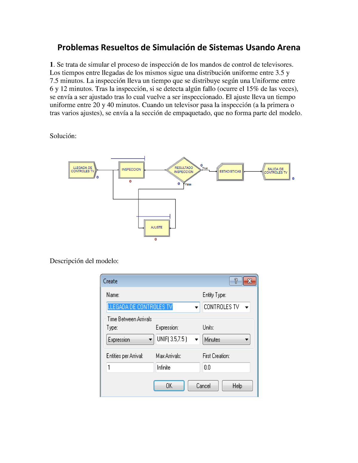 Simulacion De Sistemas Problemas Ejemplo Simulacion I