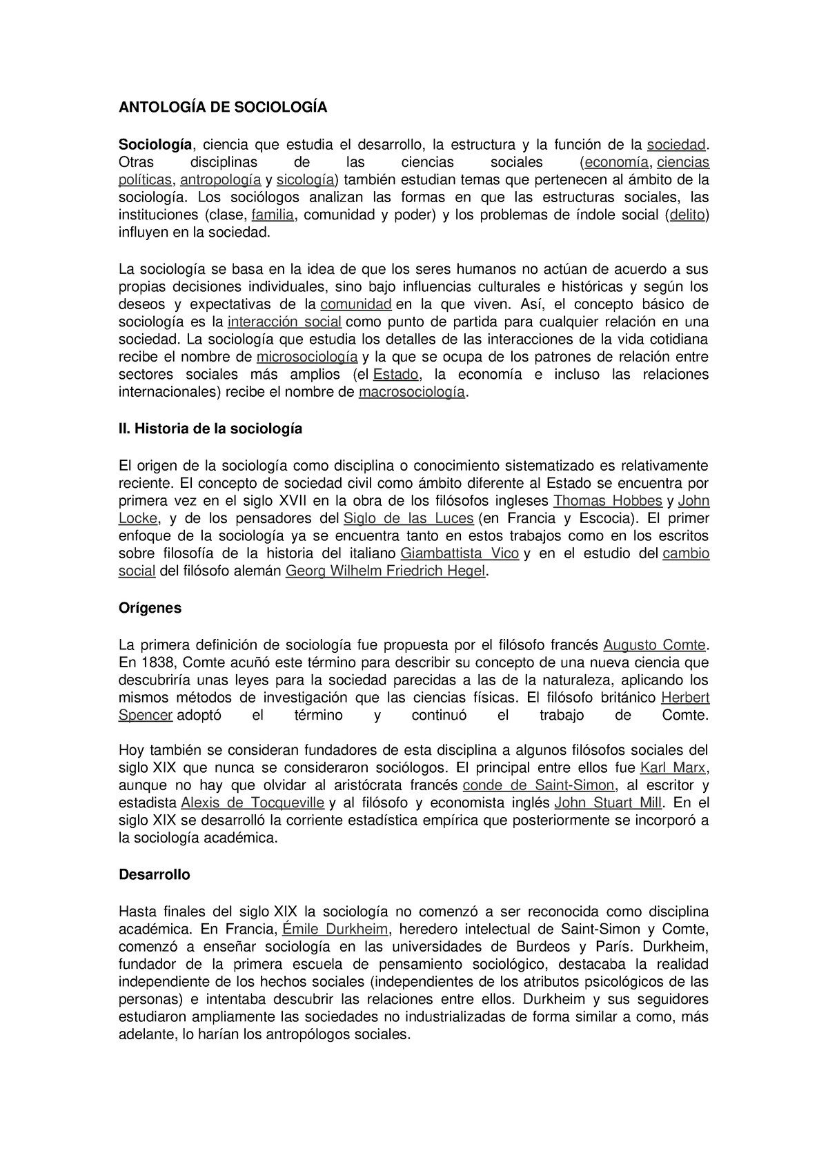 Antología De Sociología AntologÍa De SociologÍa Sociología Ciencia