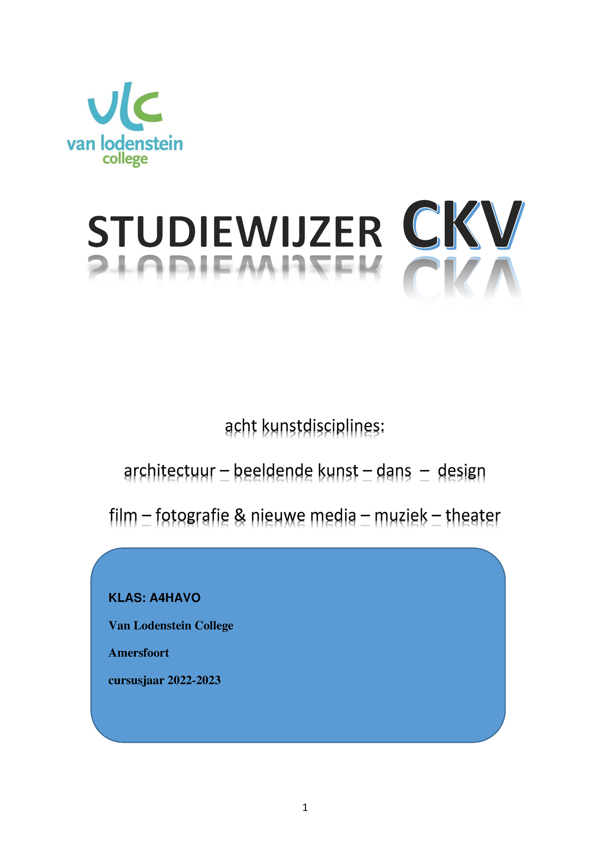 2022 2023 Studiewijzer Ckv 4havo Acht Kunstdisciplines Architectuur