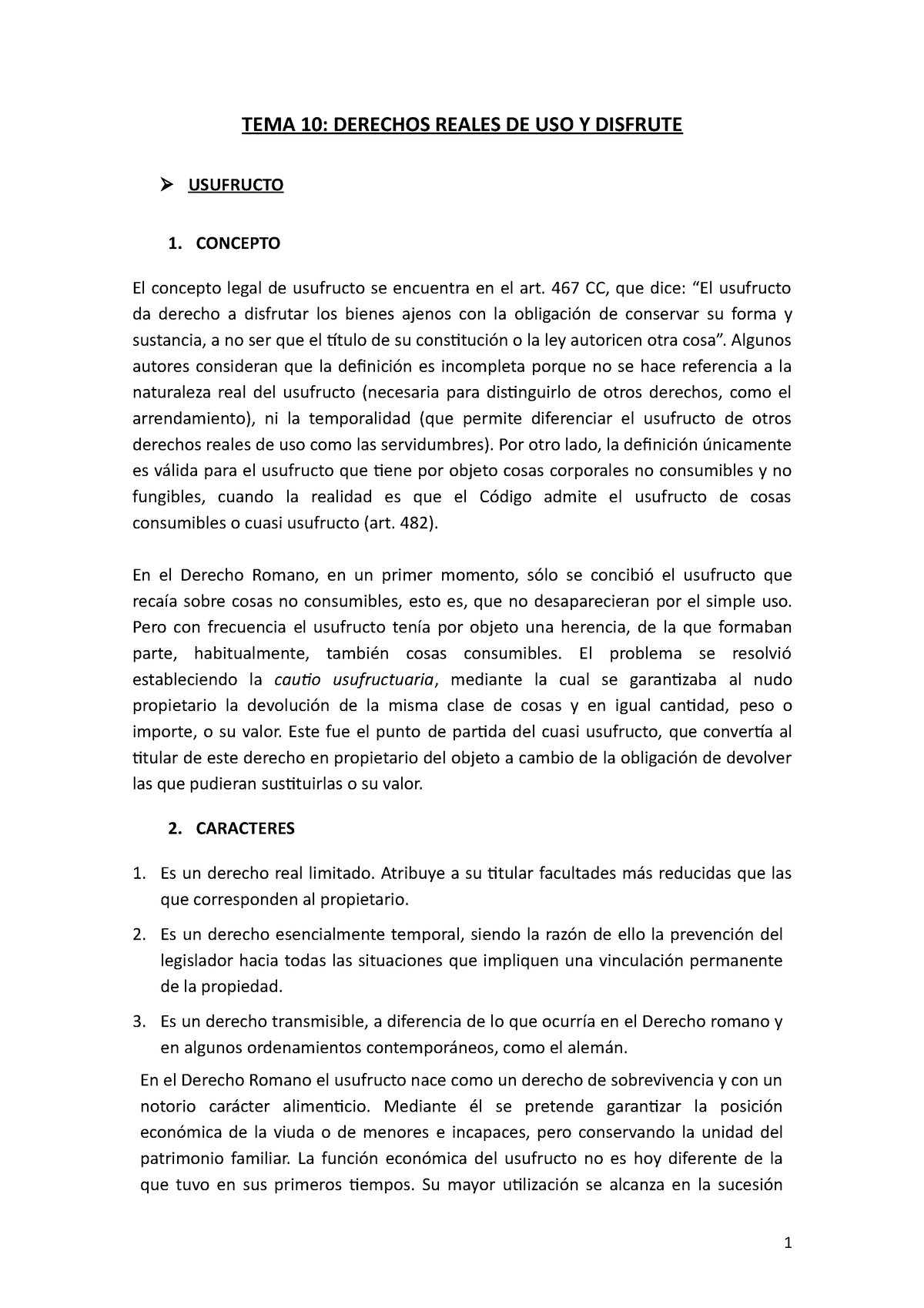 Free Tema 10 Civil Ii Apuntes Tema 10 Derechos Reales De Uso Y