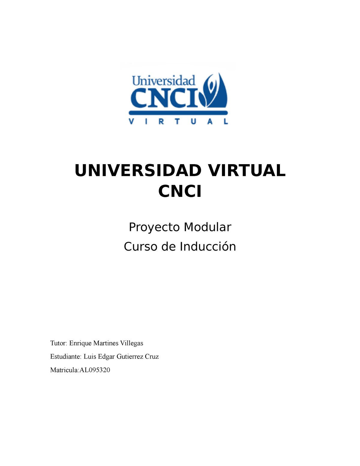 Proyecto Modular Induccion Cnci Universidad Virtual Cnci Proyecto