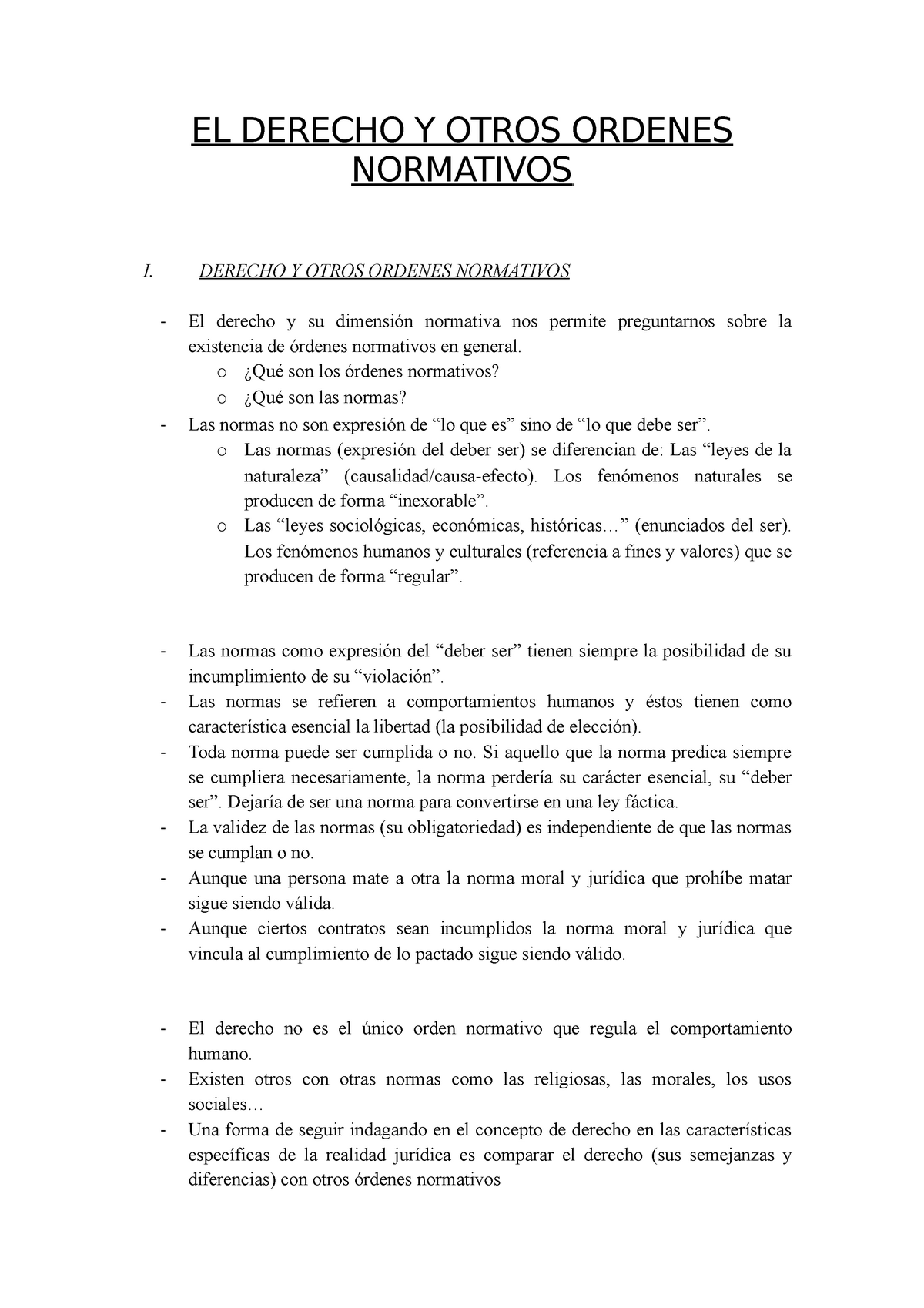 El Derecho Y Otros Ordenes Normativos El Derecho Y Otros Ordenes