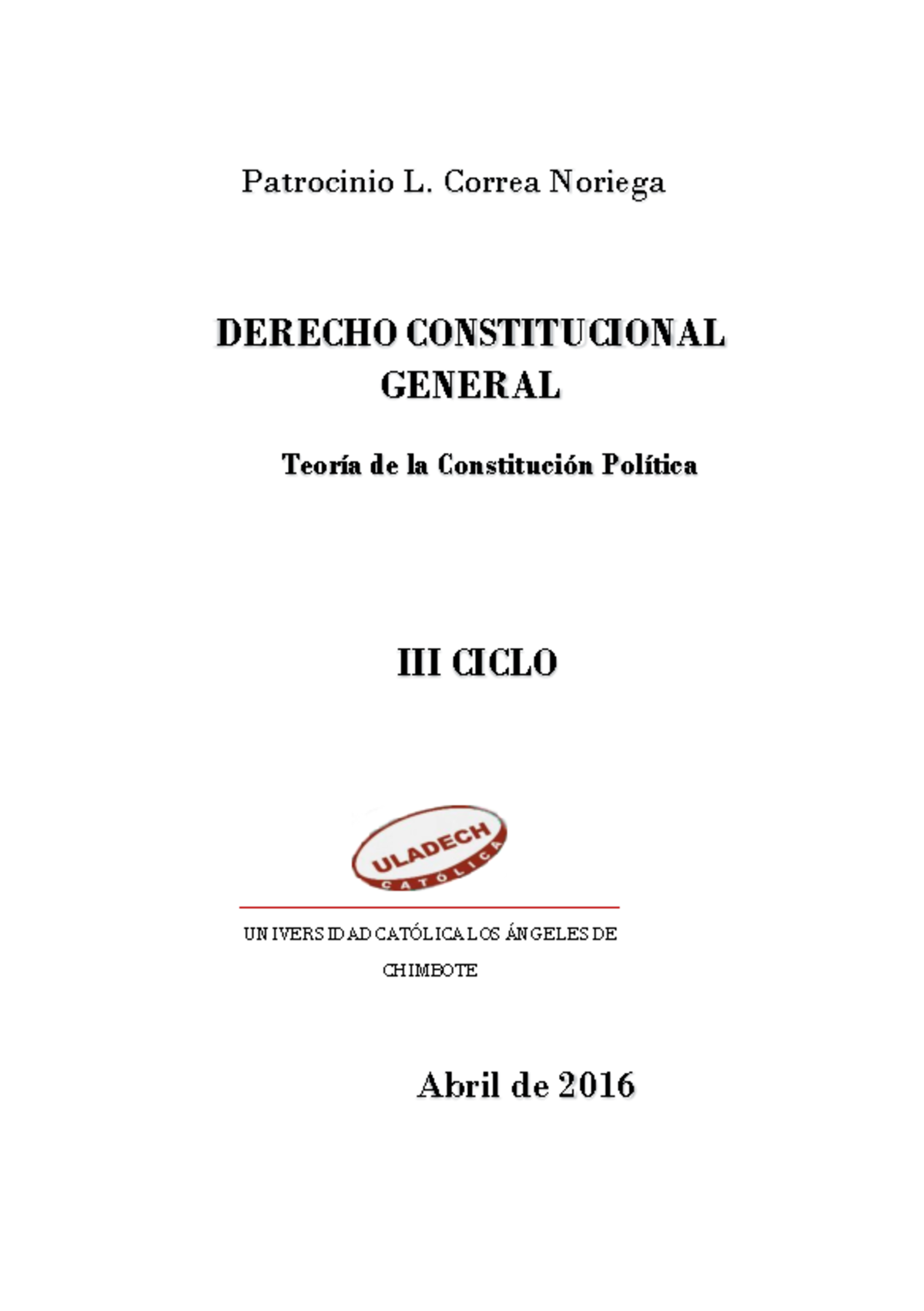 S01 S1 Lectura Informe Derecho Constitucional General Teoría De La