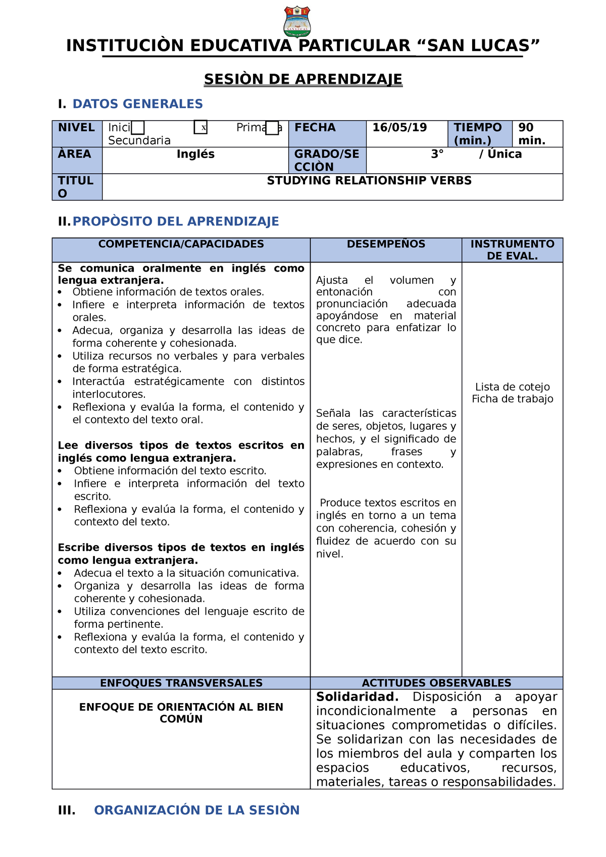 Modelo De Sesion De Aprendizaje 2023 Pdf