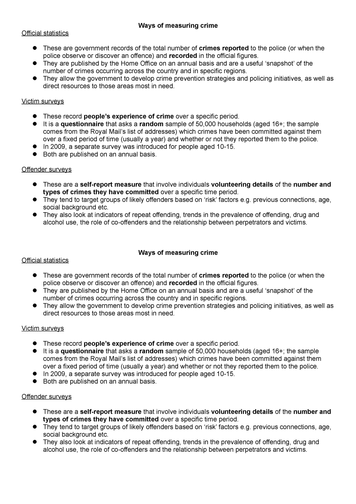 1 Ways Of Measuring Crime Ways Of Measuring Crime Official