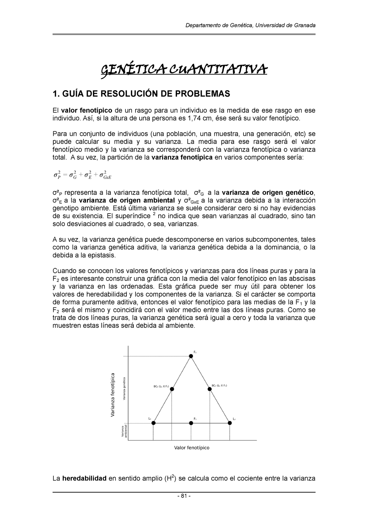 Cuantitativa Lecture Notes 1 GenÉtica Cuantitativa 1 GuÍa De