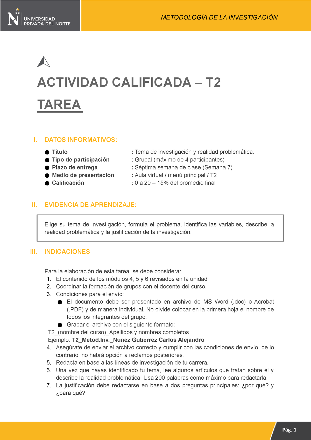 Practica T2 Metodologia De La Investigación Actividad Calificada T