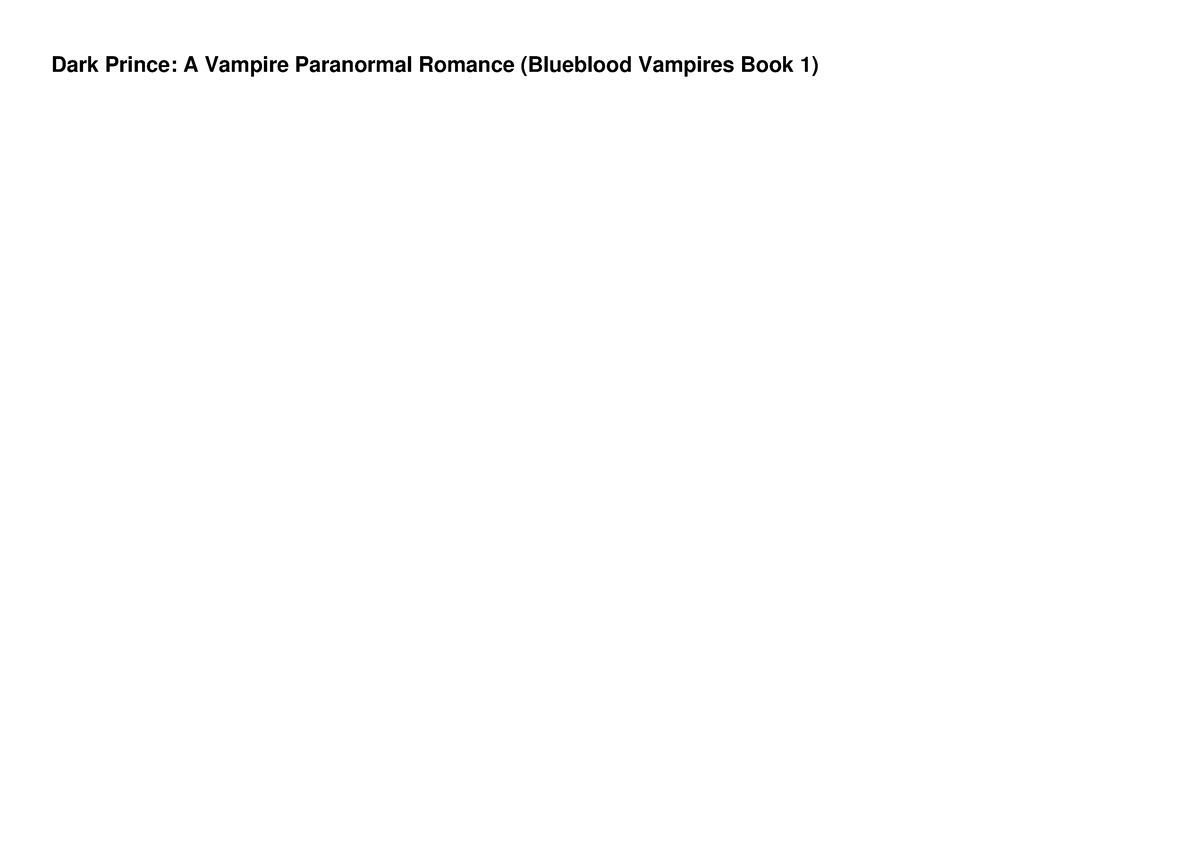 Get Pdf Download Dark Prince A Vampire Paranormal Romance Blueblood