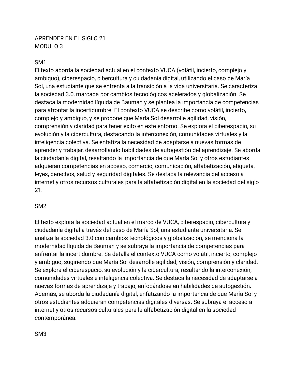 Aprender En El Siglo 21 Resumen Modulo 3 Aprender En El Siglo 21