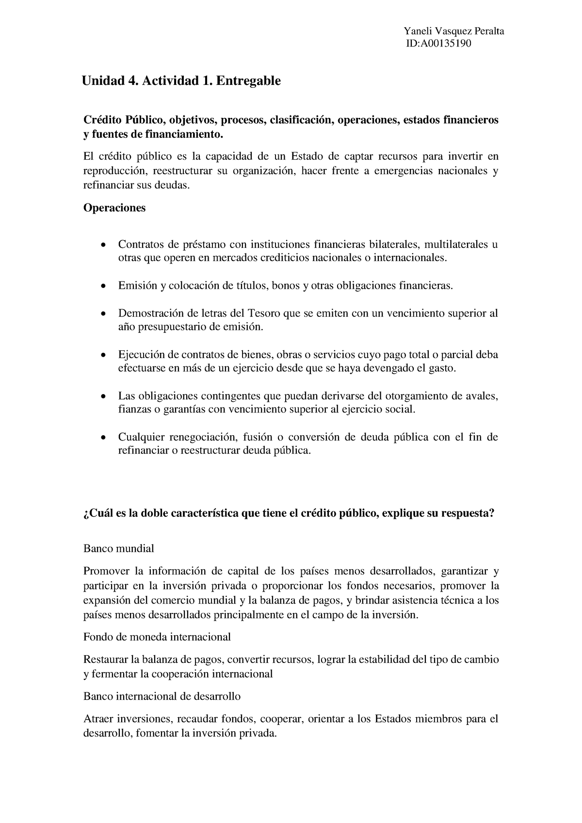 Vaquez Peralta Yaneli Unidad 4 Actividad 1 Yaneli Vasquez Peralta Id