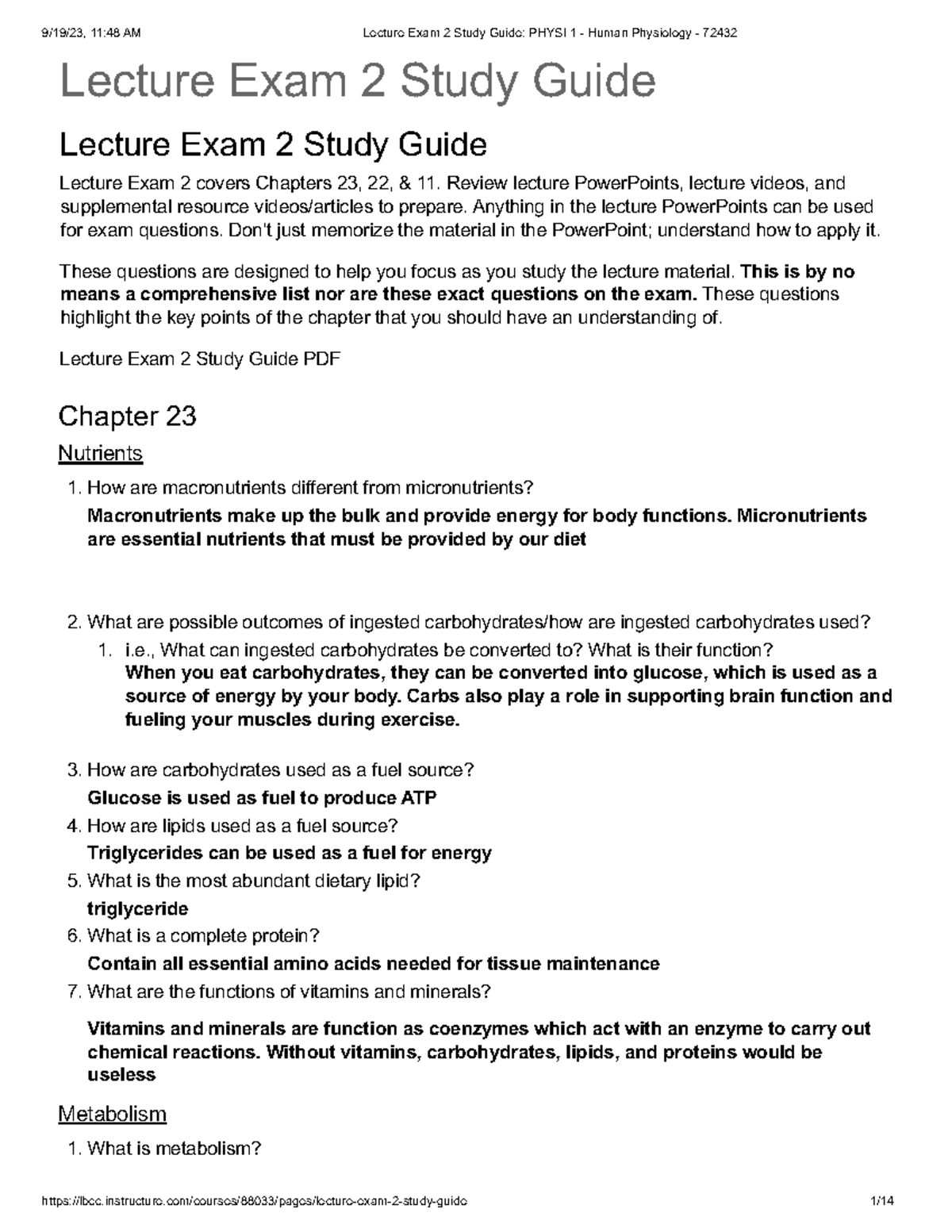 Lecture Exam 2 Study Guide 1 Lecture Exam 2 Study Guide Lecture Exam