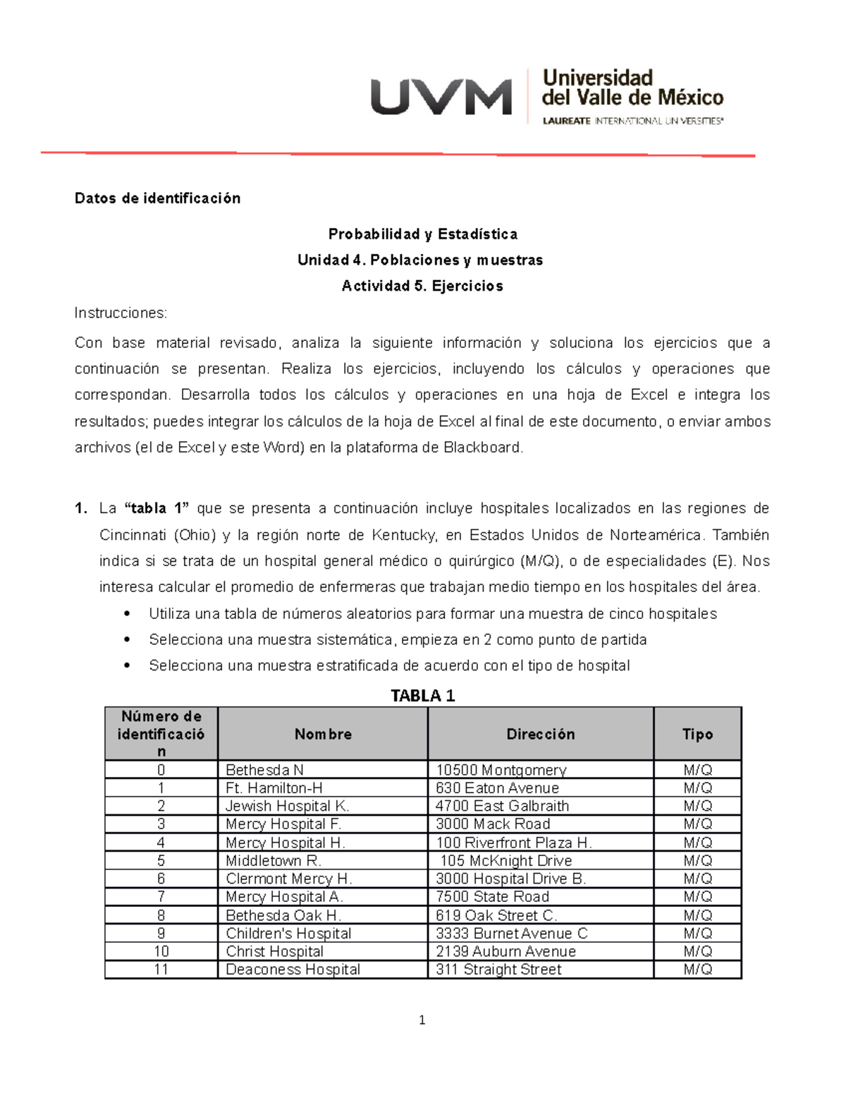 U4 Act 5 Actividad 5 Datos De Identificación Probabilidad Y